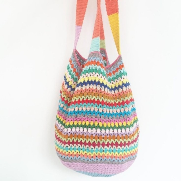 Hand Crafted | Bags | Granny Square Spring Shoulder Bag Handmade ...